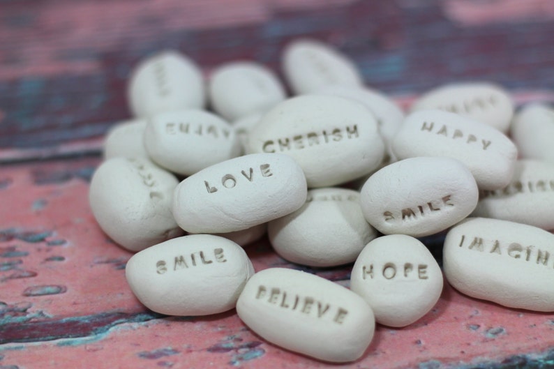 Message Stones Inspirational Stones Ceramic Custom Stone - Etsy