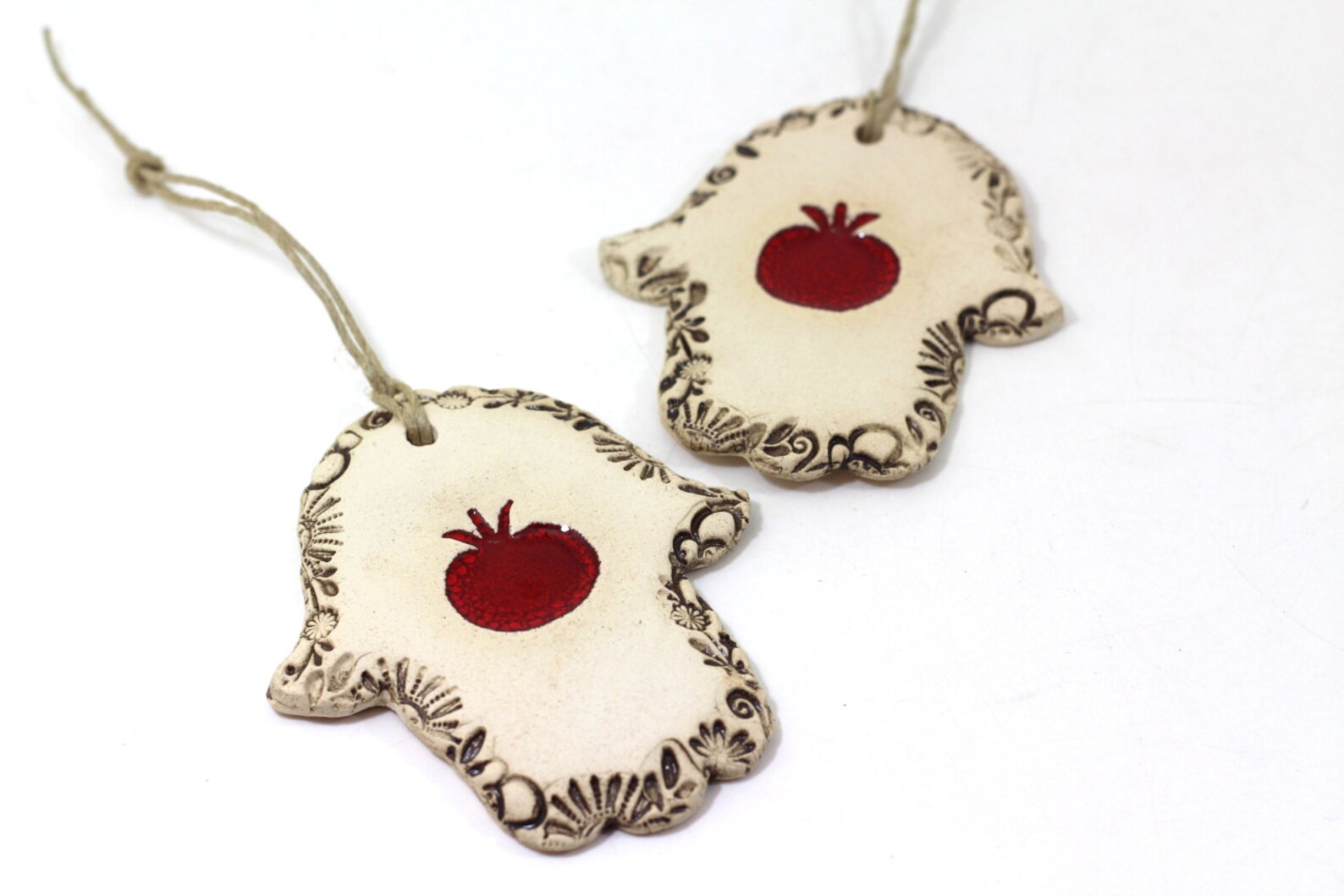 Red Pomegranate Hamsa Hamsa Wall Decor Home Decor Judaica | Etsy