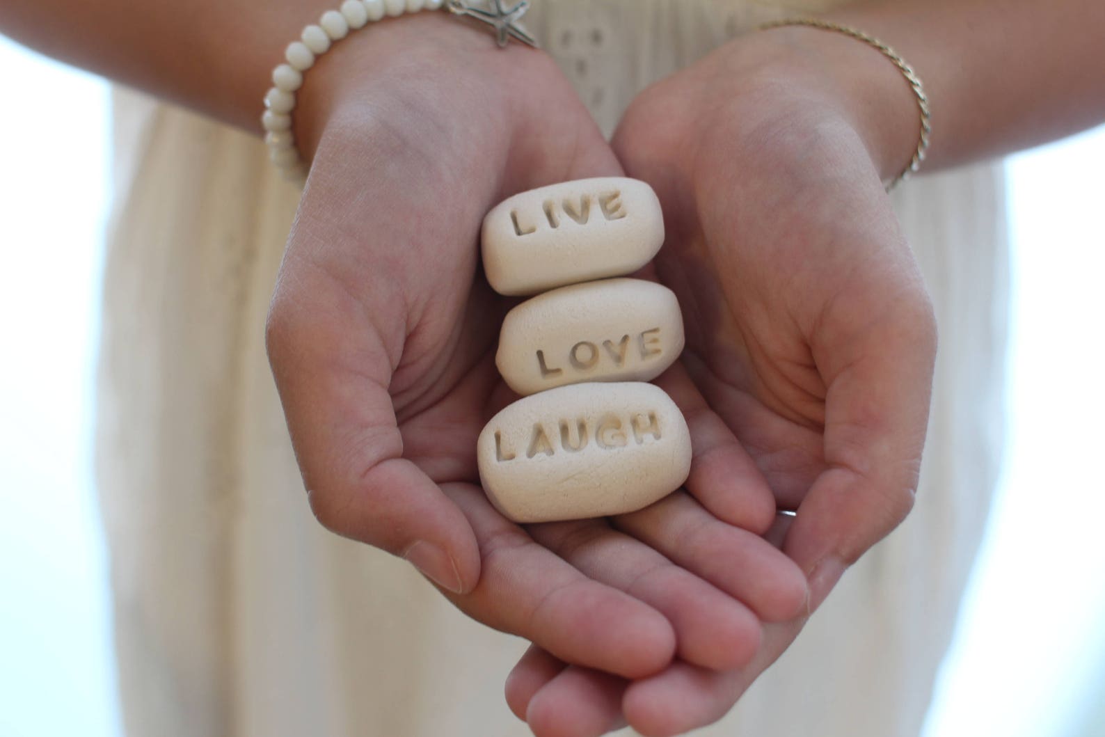Engraved Stone Inspirational Stone Ceramic Stones Affirmation | Etsy