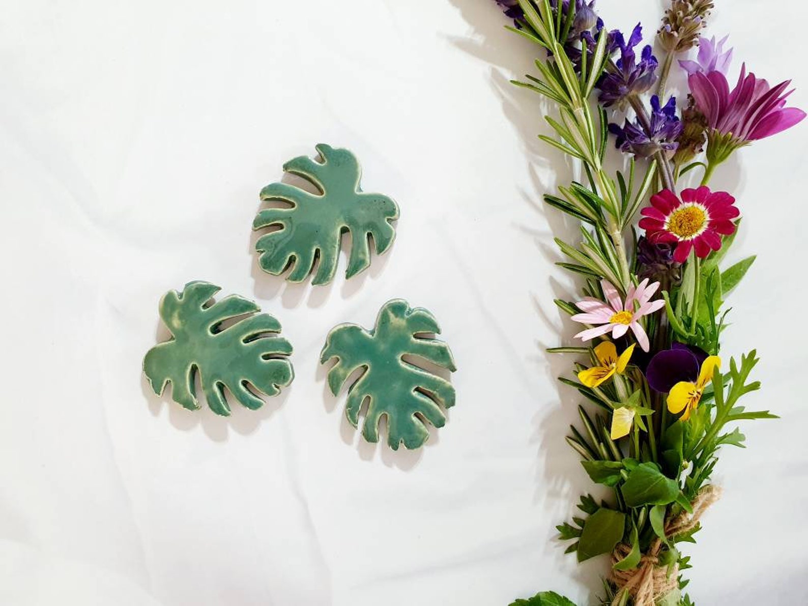 Nature Decorations Monstera Plant Monstera Leaves Ceramic - Etsy