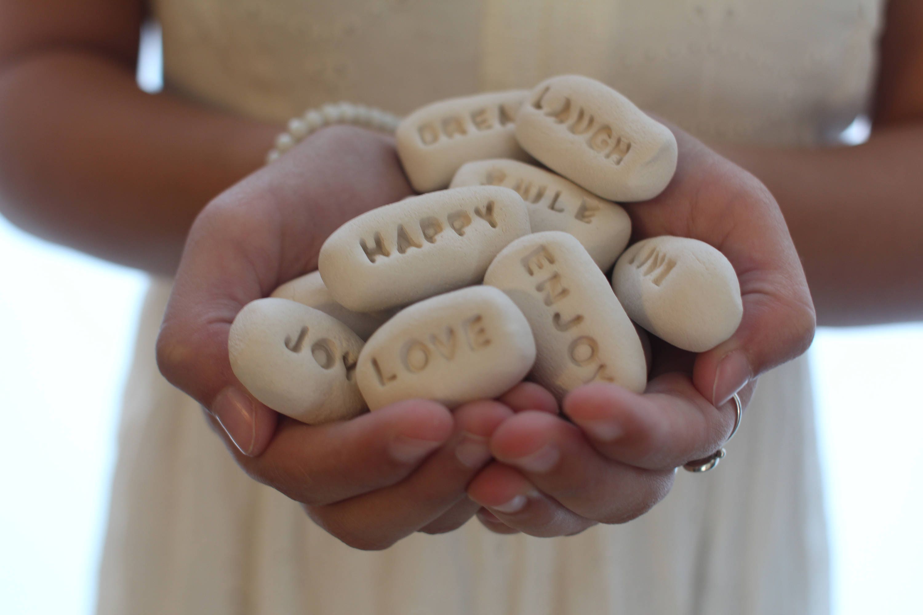 Engraved Stone Inspirational Stone Ceramic Stones Affirmation | Etsy