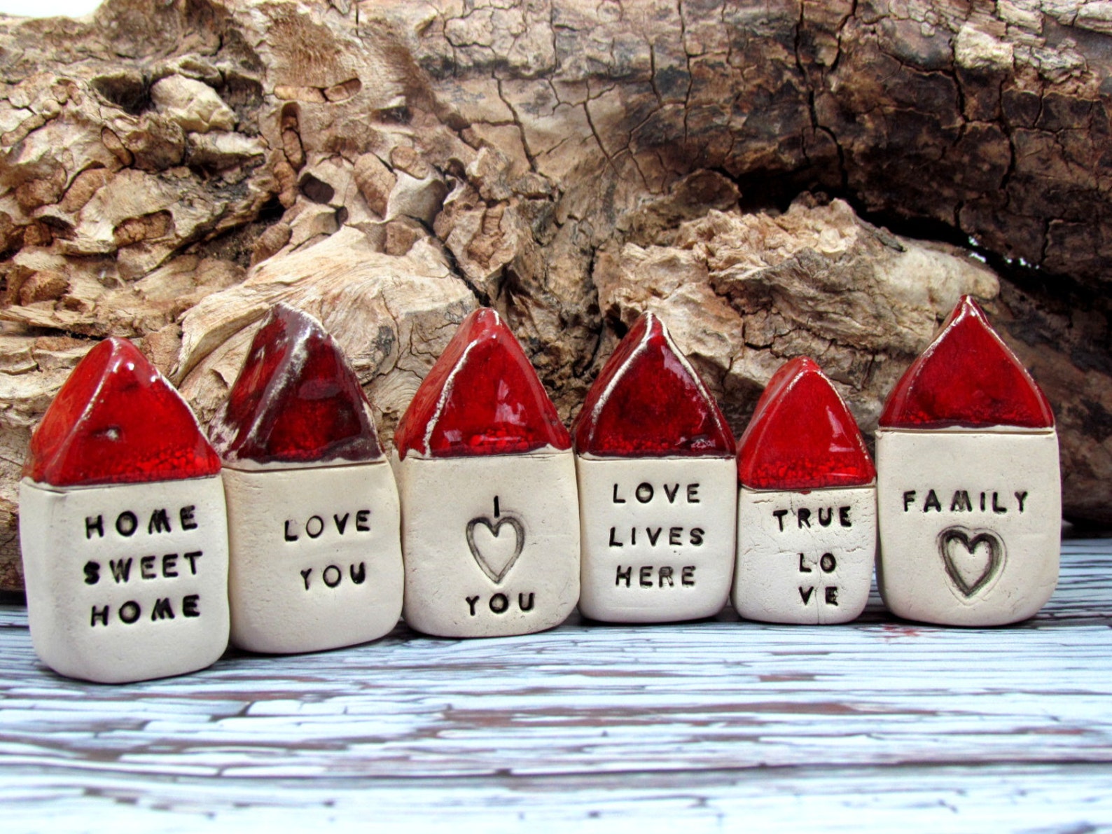 Message Houses Miniature Houses Little Rustic Houses Red House | Etsy