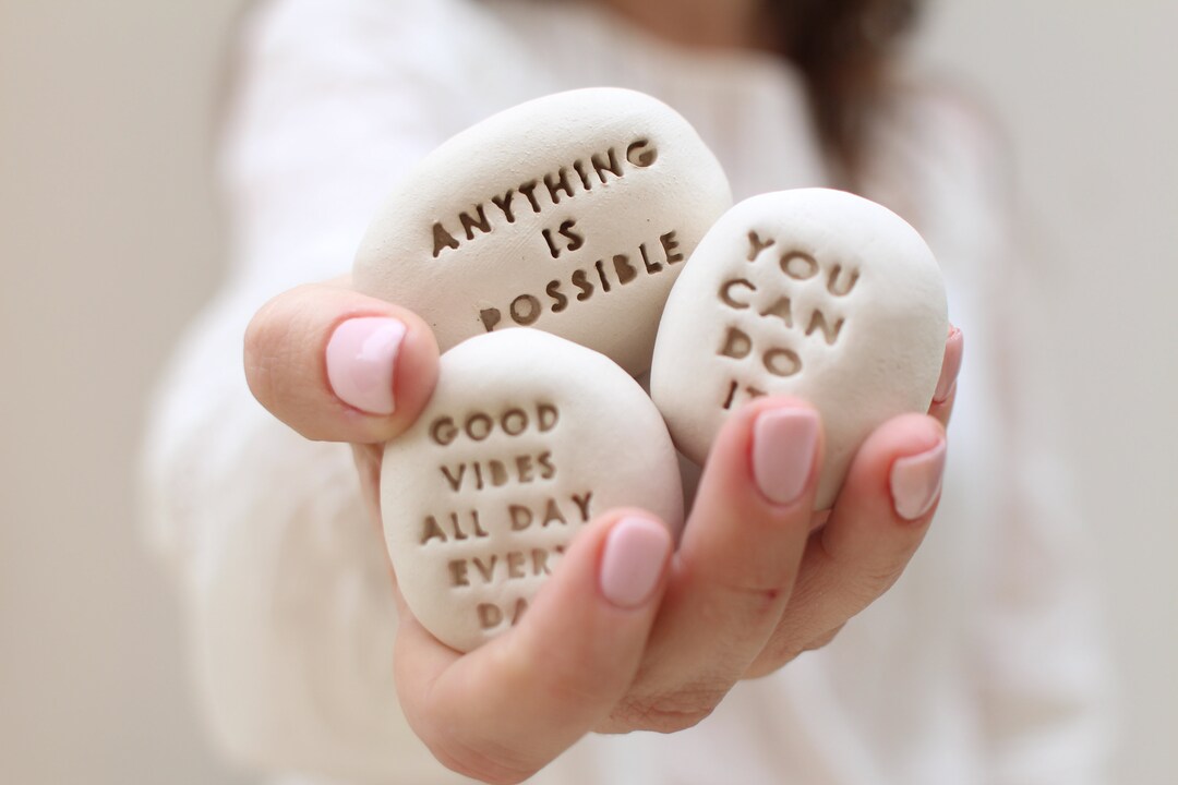 Personalized Gift Inspirational Stones Good Vibes Inspiration Gifts ...