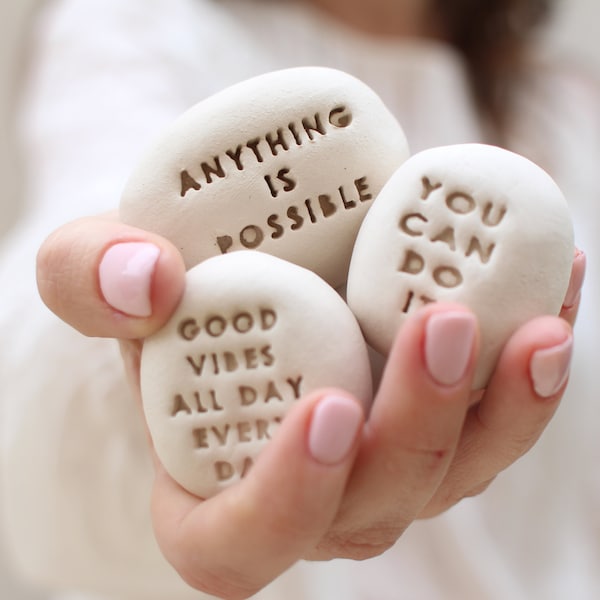 Inspirational Message Stones - Etsy