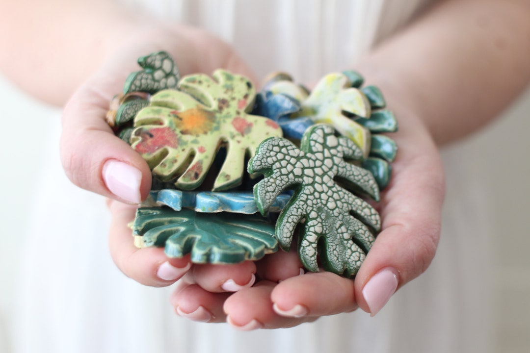 Nature Decorations Monstera Plant Monstera Leaves Ceramic Monstera ...