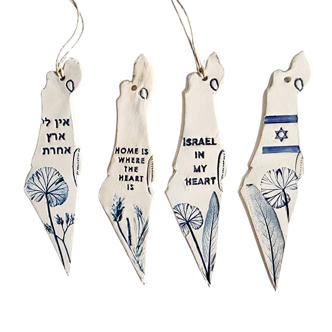 Israel Wall Decor Map of Israel Ornament Ceramic Israel Hanging Gift ...