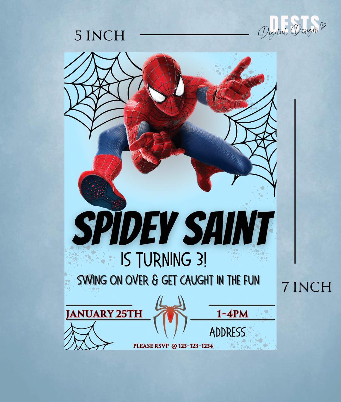 Editable Spiderman Birthday Digital Editable Invitation - Etsy