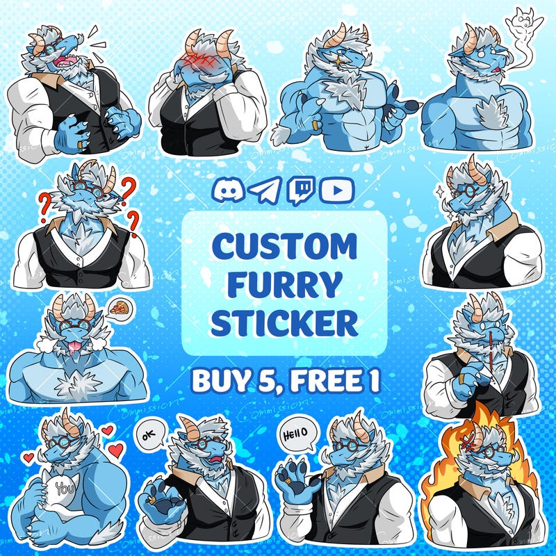 Furry Stickers - Etsy