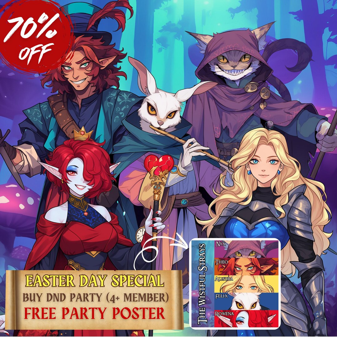 Custom Dnd Character | Dnd Party,, Dnd Group, Dnd Commission, Dnd ...