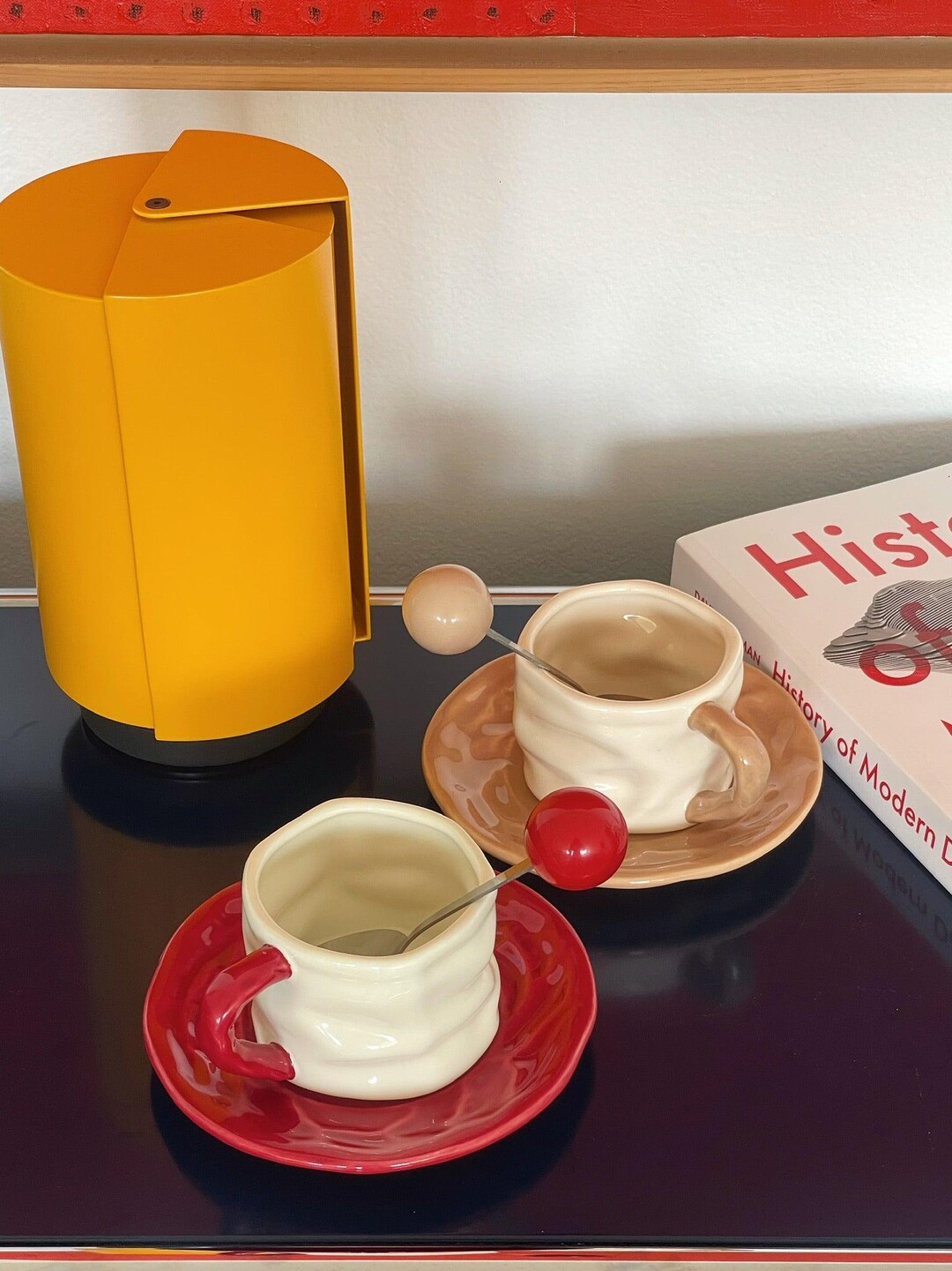 Sculptural Modern Coffee Cup Set - Etsy
