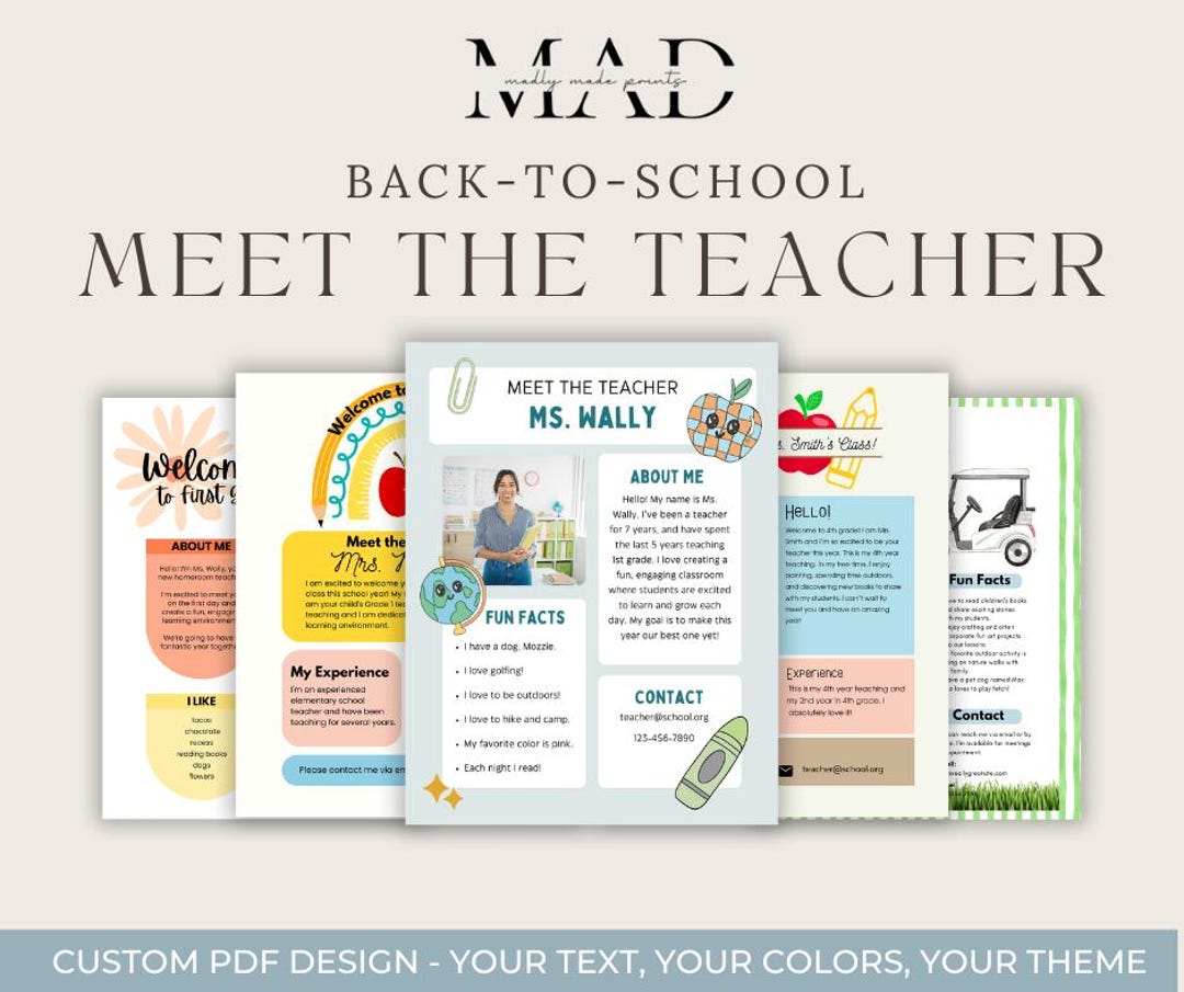 Personalized Meet the Teacher Digital Print – I Customize Your Text ...