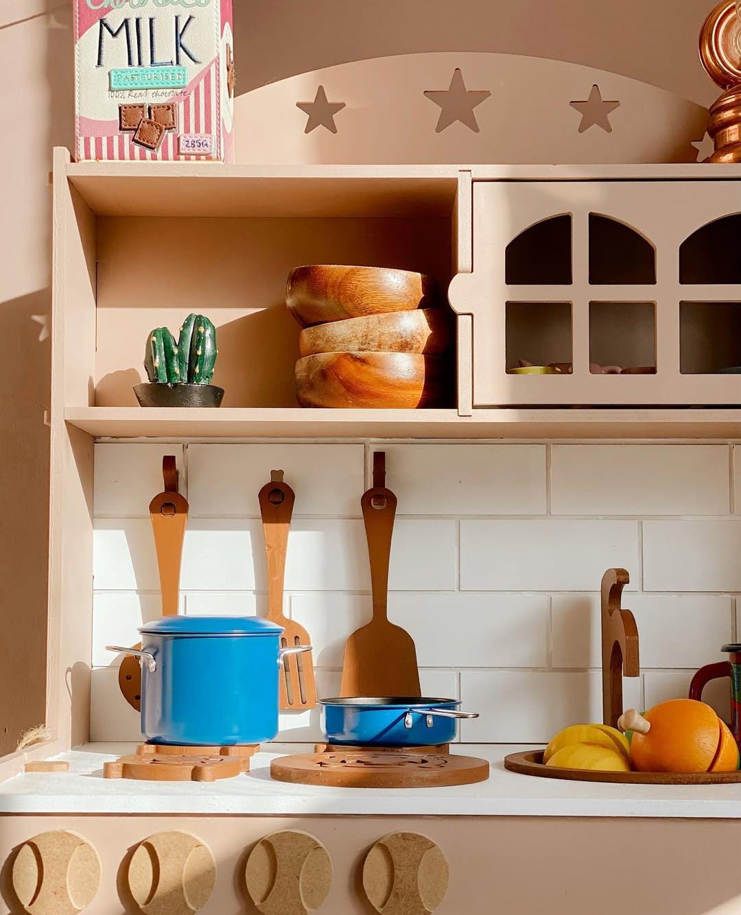 Handcrafted Wooden Play Kitchen - Pretend Play Kitchen - Kitchen for ...