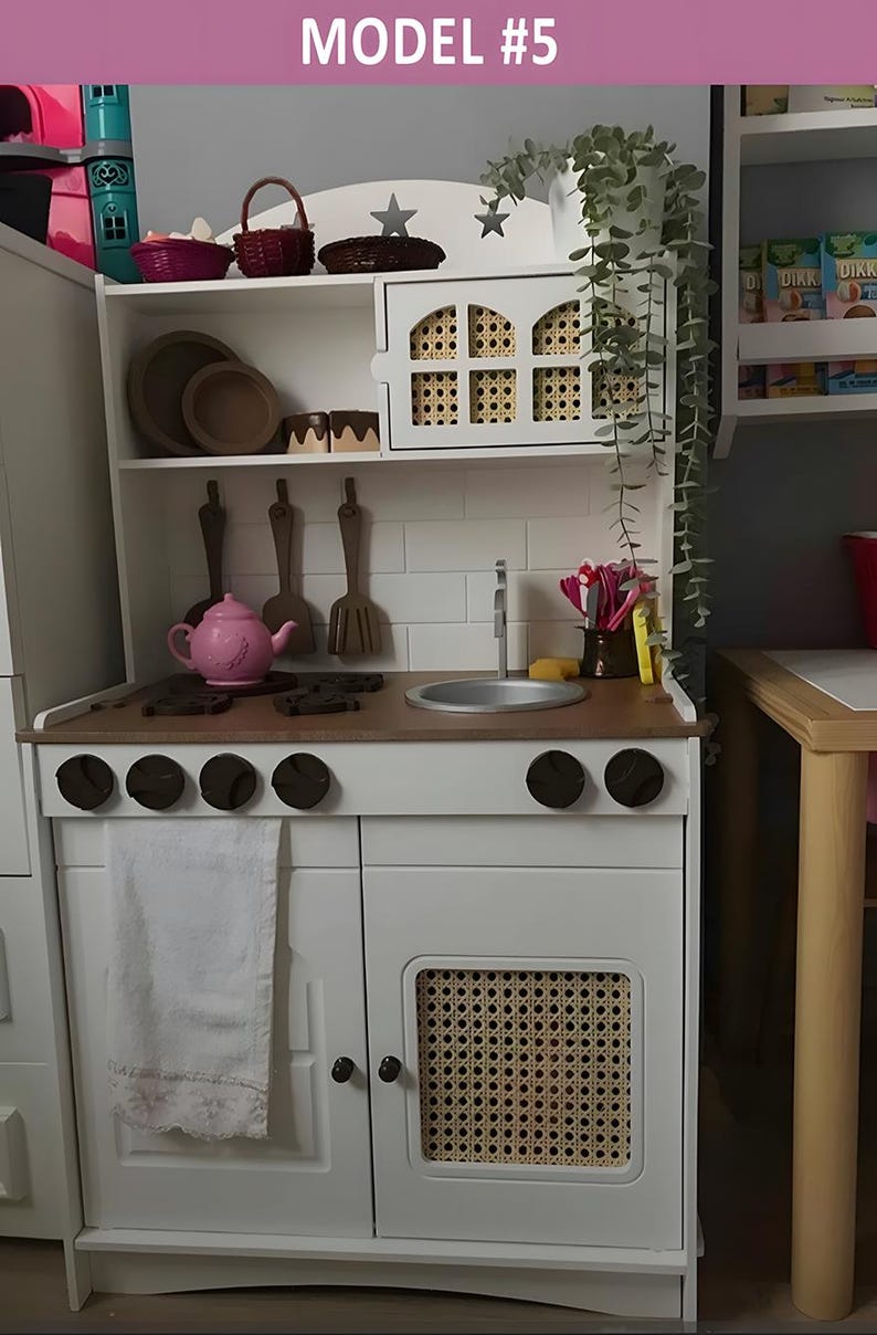 Custom Children's Wooden Play Kitchen - Handcrafted Pretend Play ...