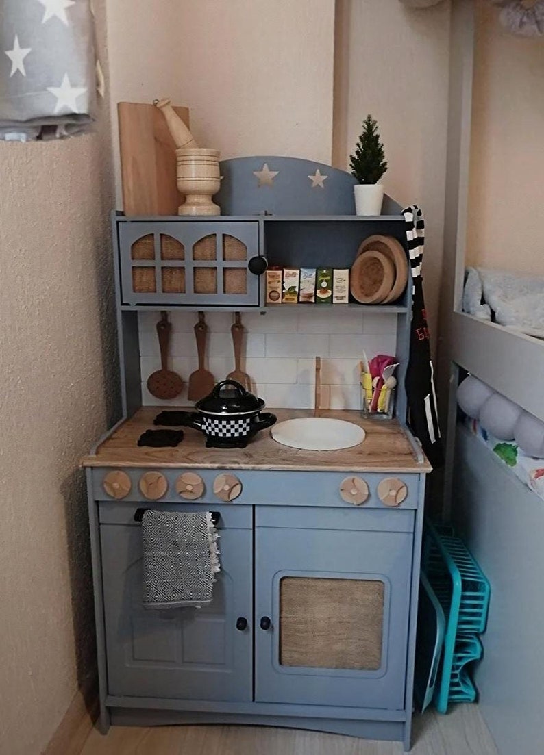 Custom Children's Wooden Play Kitchen - Handcrafted Pretend Play ...