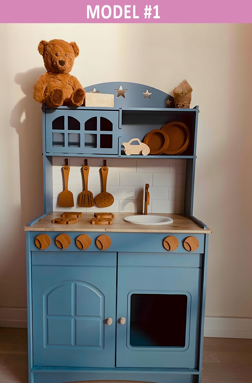 Custom Children's Wooden Play Kitchen - Handcrafted Pretend Play ...