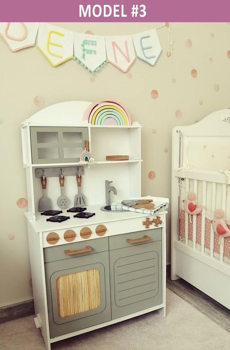 Custom Children's Wooden Play Kitchen - Handcrafted Pretend Play ...