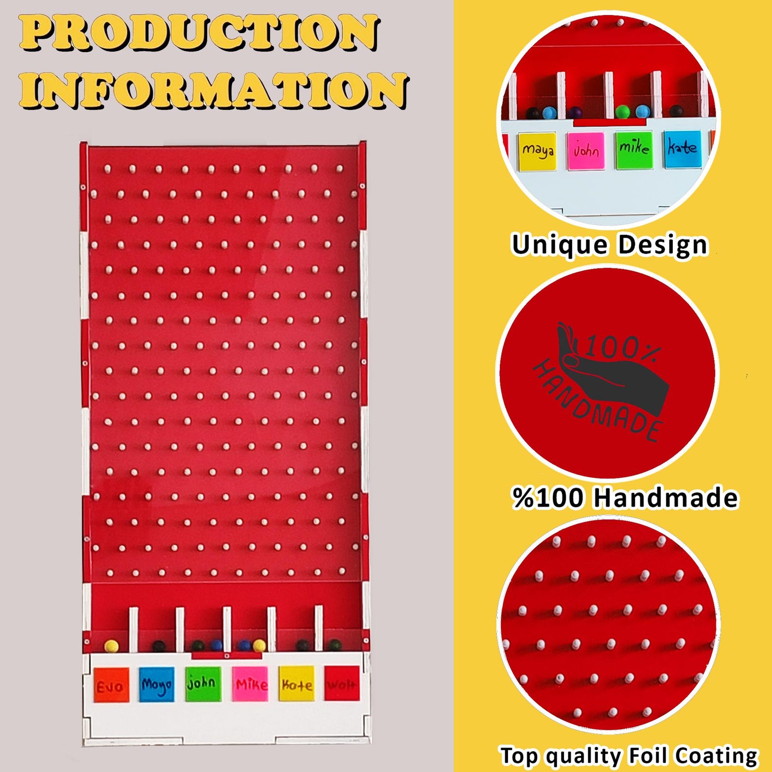 Wall Mount Plinko Board - Wall Games - Large Plinko Board - Wooden ...
