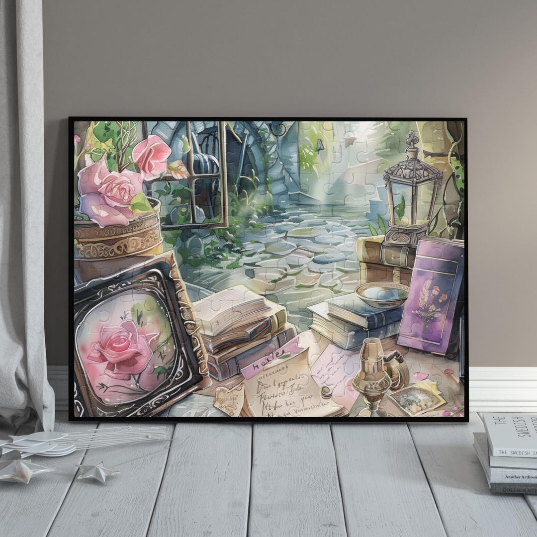 Vintage Alchemy Desk Watercolor Puzzle 120pcs 252pcs 500pc Spell Book ...