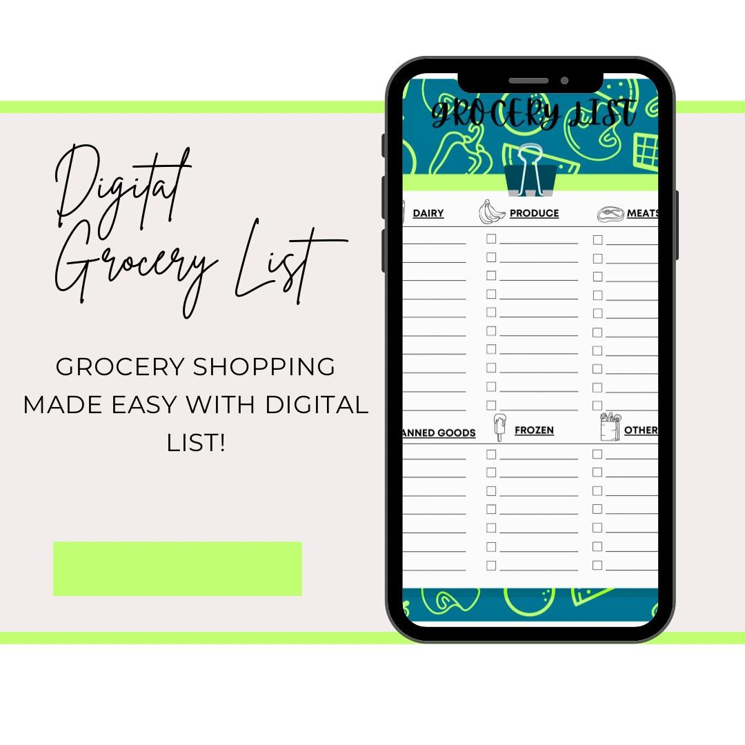 Digital Grocery List, Shopping Made Easy - Etsy