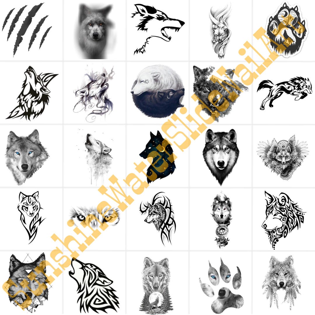 Wolf #2 Waterslide Nail Art Set of 50 - Etsy
