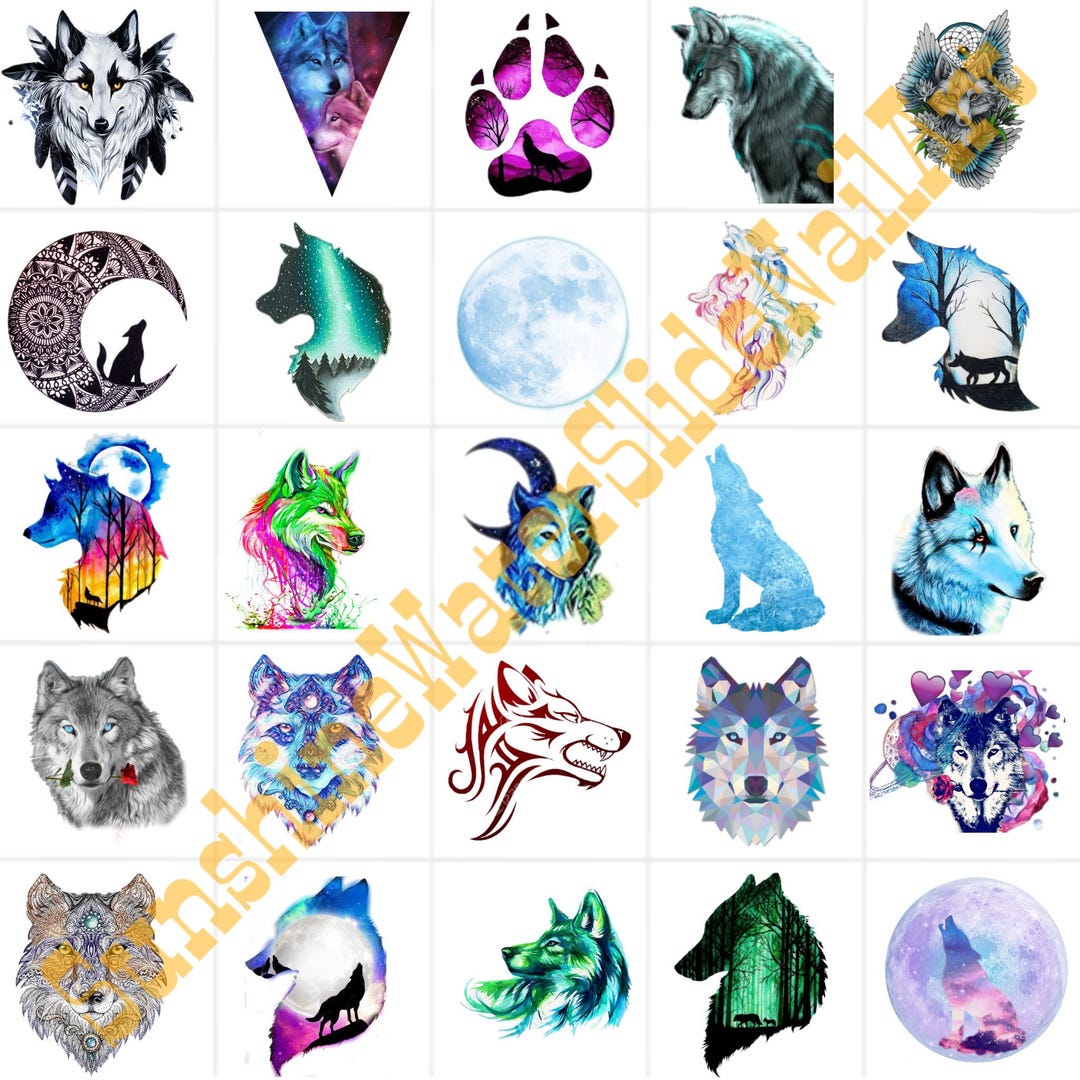Wolf #3 Waterslide Nail Art Set of 50 - Etsy