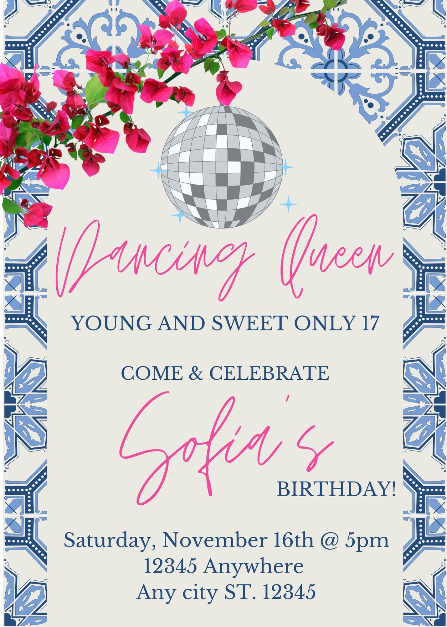 Mama Mia Themed Party Invitation Canva Template - Etsy