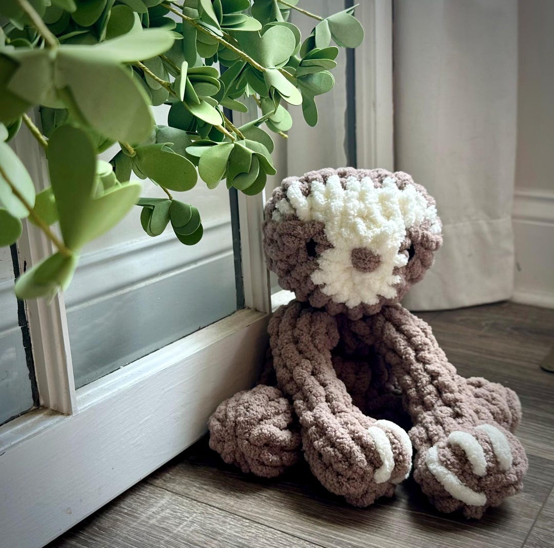 Handmade Crochet Sloth Snuggler, Embroidered Eyes, Plush Yarn - Etsy