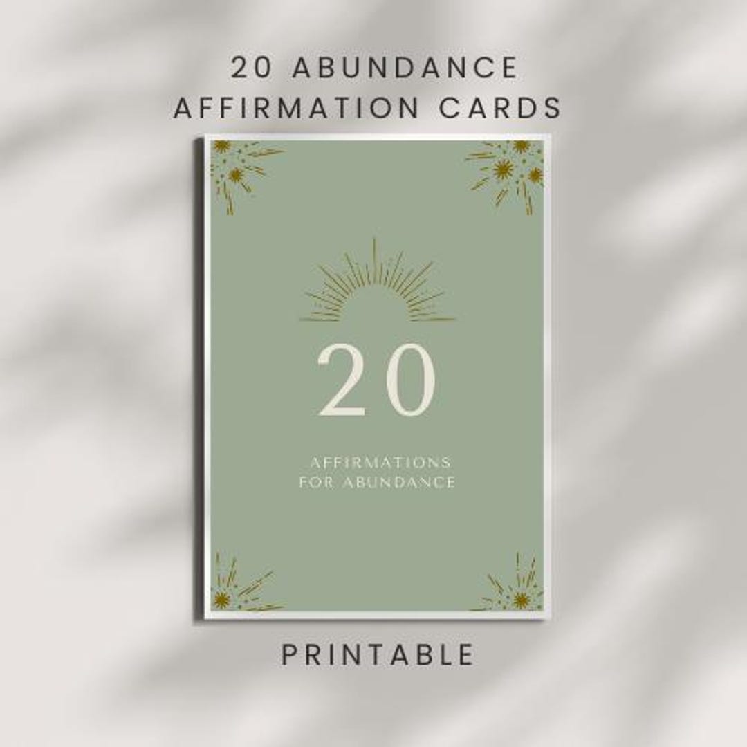 20 Abundance Affirmation Cards Printable - Etsy