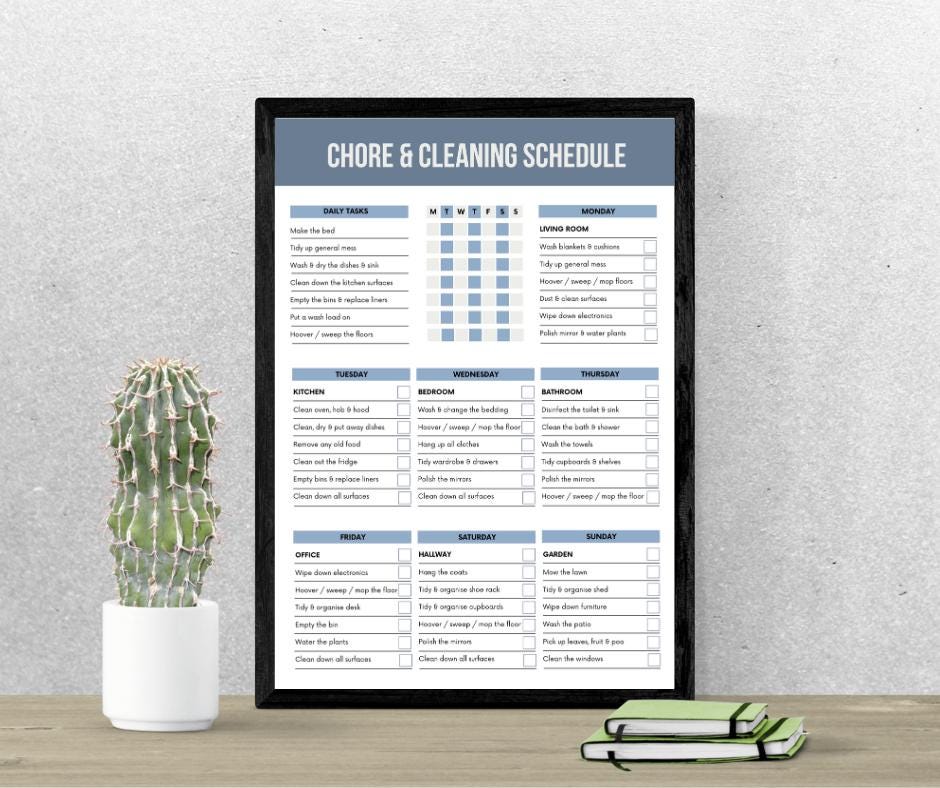 Printable Cleaning Checklist | Stay on Top of Chores With Ease! - Etsy