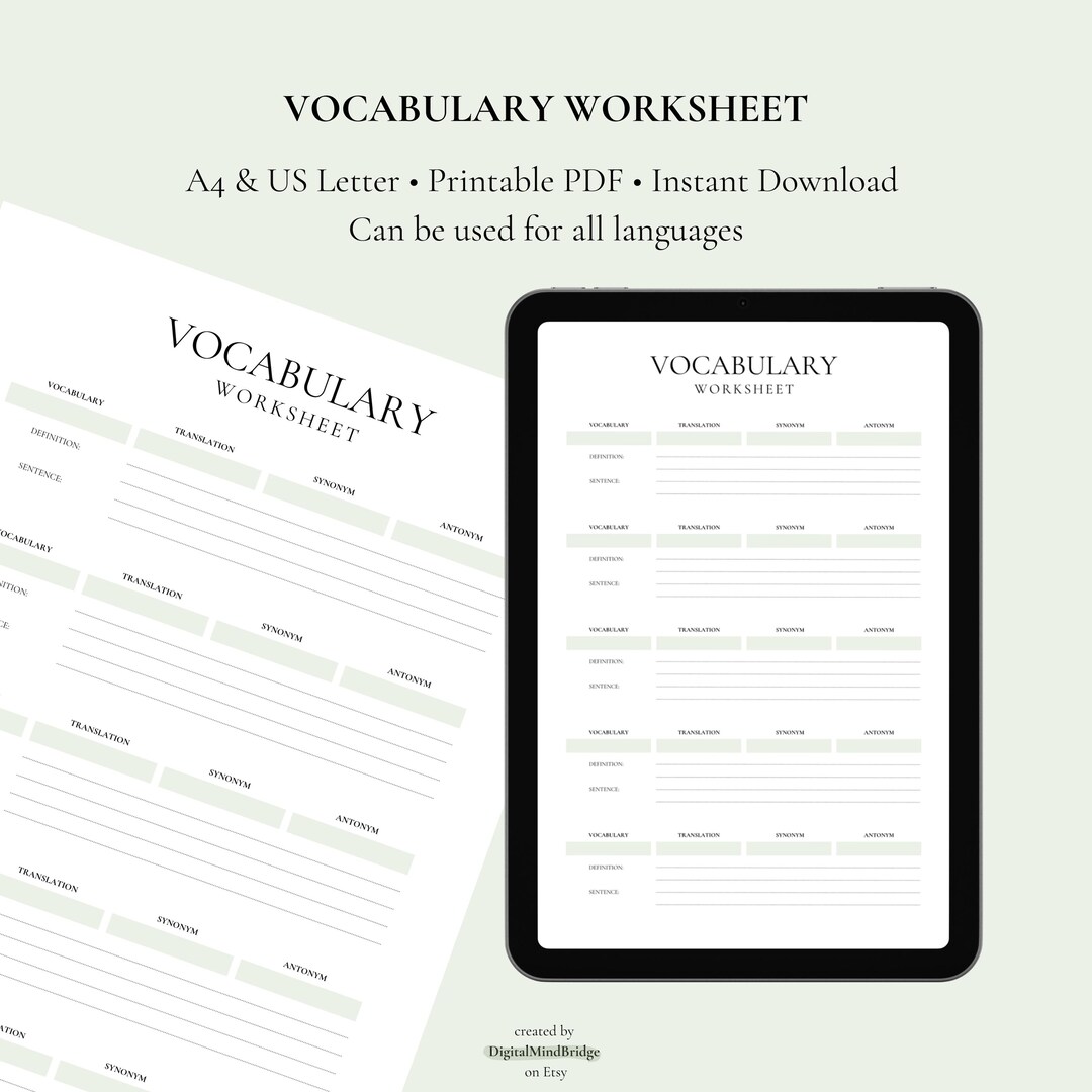 Vocabulary List Vocabulary Worksheet Vocabulary Builder Word Practice ...