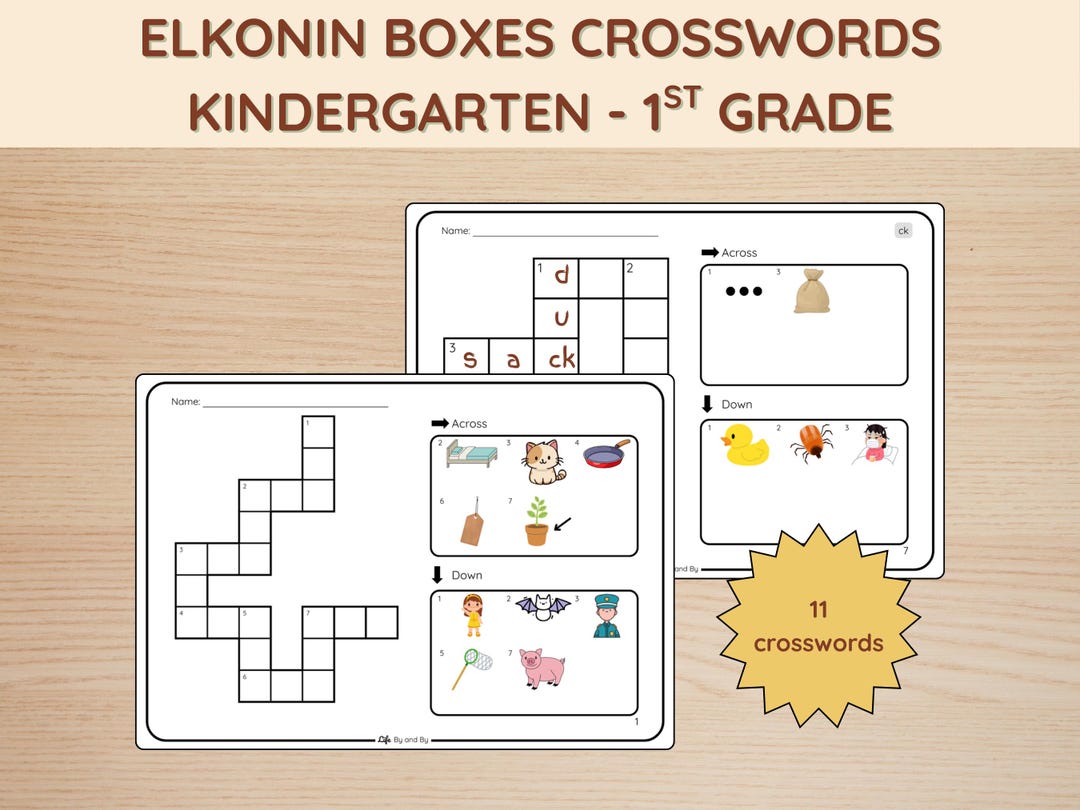 Elkonin Boxes Style Printable Crossword, Science of Reading Aligned ...