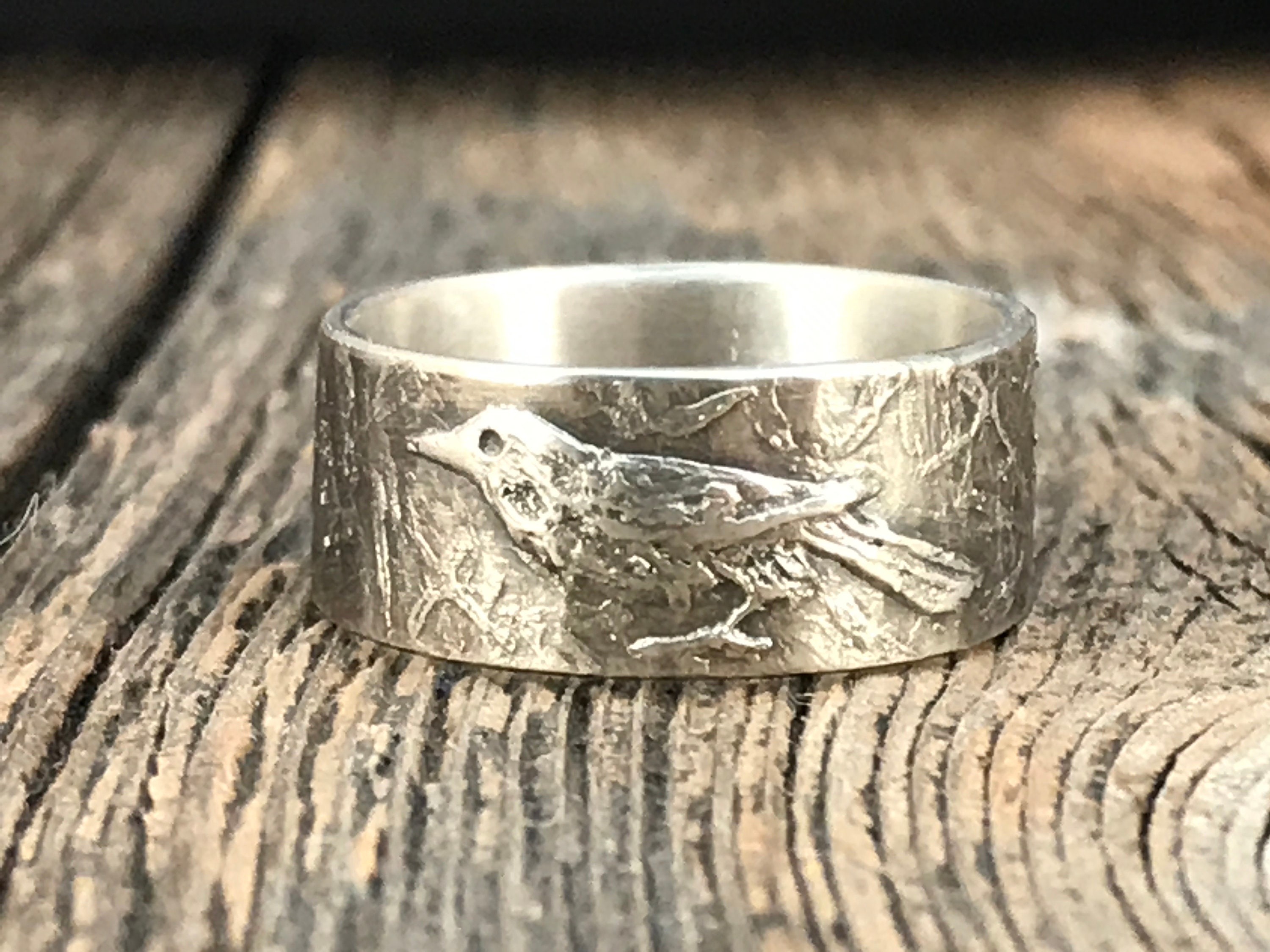 Bird Ring - Raven - Crow - Rook - Currawong - Handmade Art Jewelry - Etsy