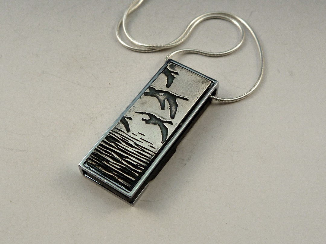 Flying Geese USB 16 GB Flash Drive Necklace - Handmade Art Jewelry - Etsy