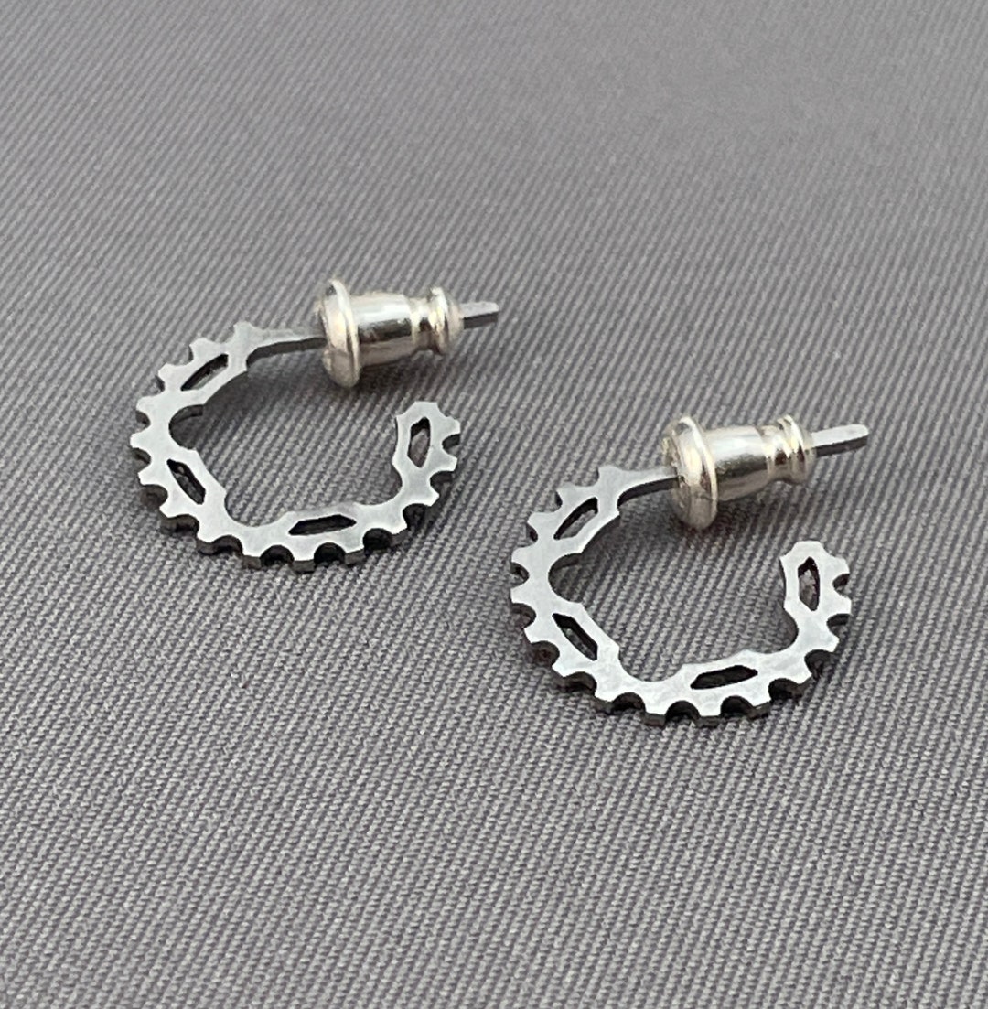 Bicycle Chain Ring Hoops - Small - Titanium or Stainless Steel - Etsy
