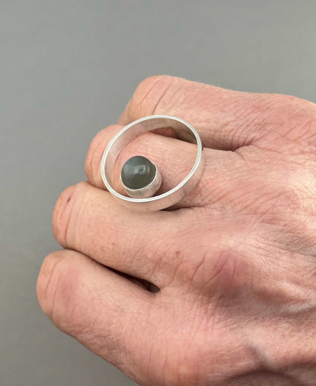 Moonstone Orbit Statement Ring - Handmade Art Jewelry - Etsy