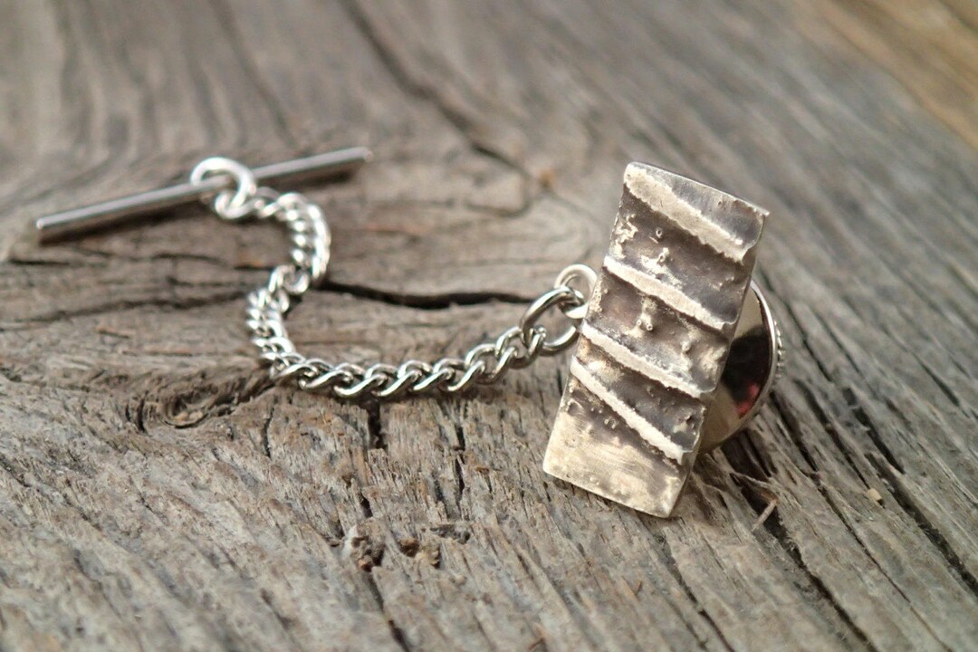 Sterling Tie Tack - Rectangle With Bars - Etsy