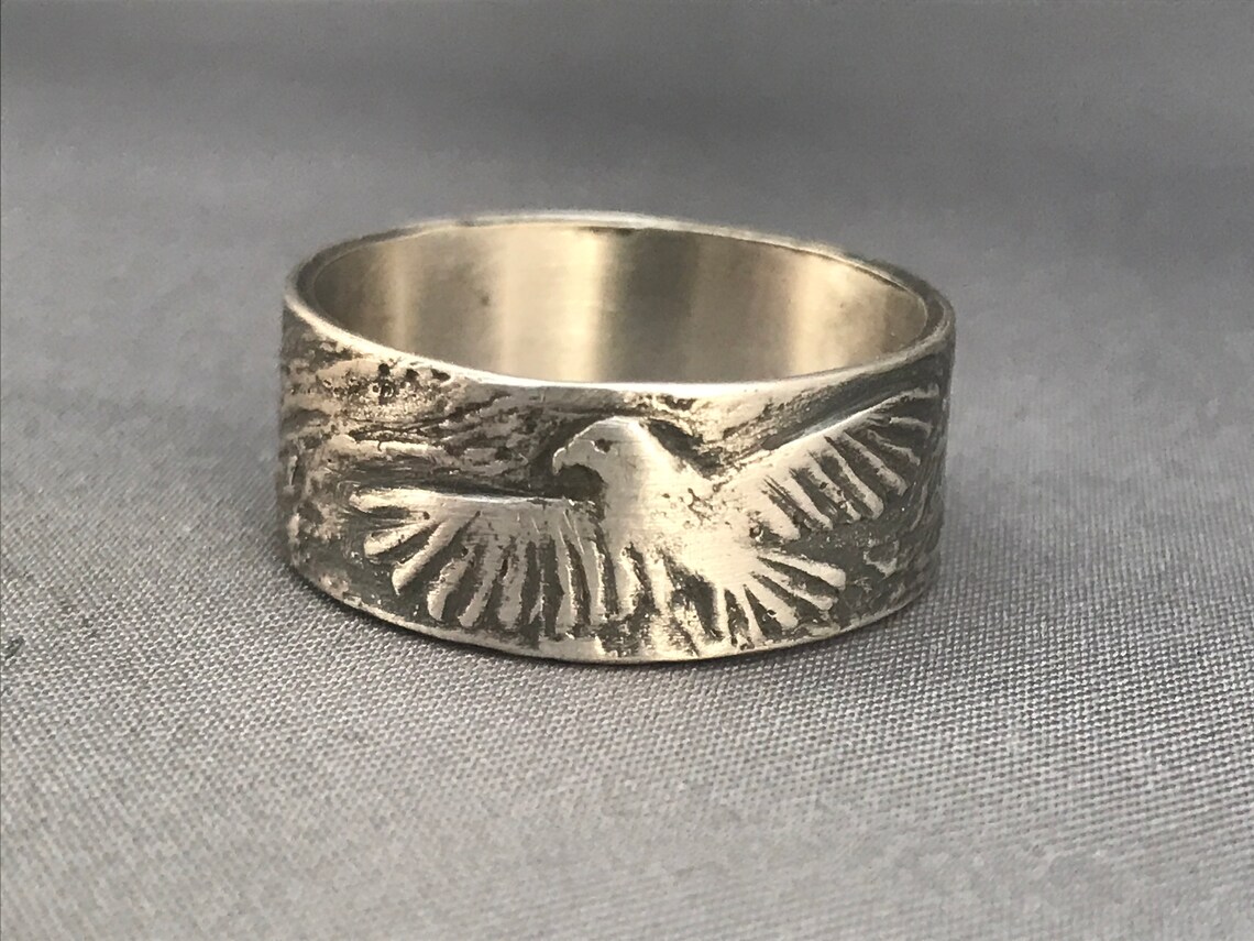 Silver Hawk Ring Handmade Art Jewelry - Etsy