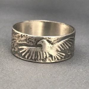 Silver Hawk Ring - Handmade Art Jewelry - Etsy