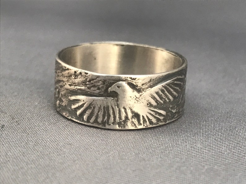 Silver Hawk Ring - Handmade Art Jewelry - Etsy