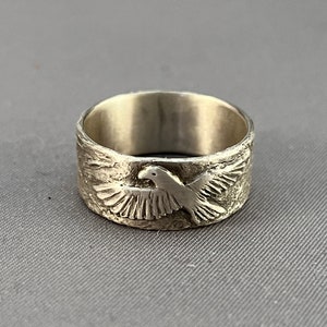Silver Hawk Ring - Handmade Art Jewelry - Etsy