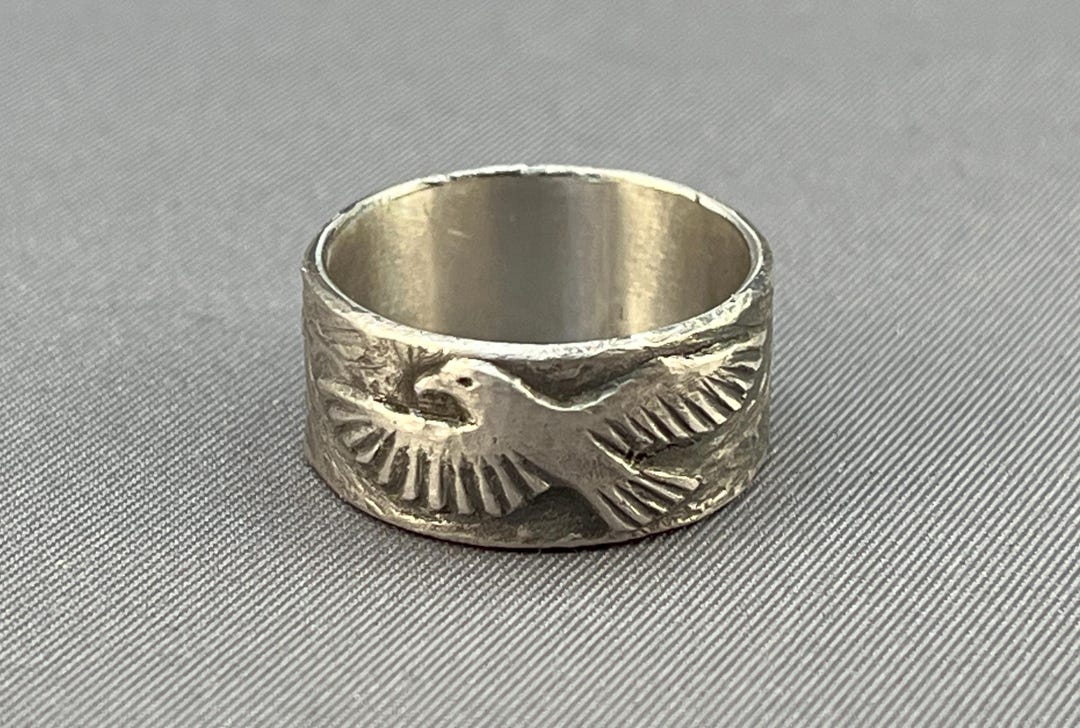 Silver Hawk Ring - Handmade Art Jewelry - Etsy
