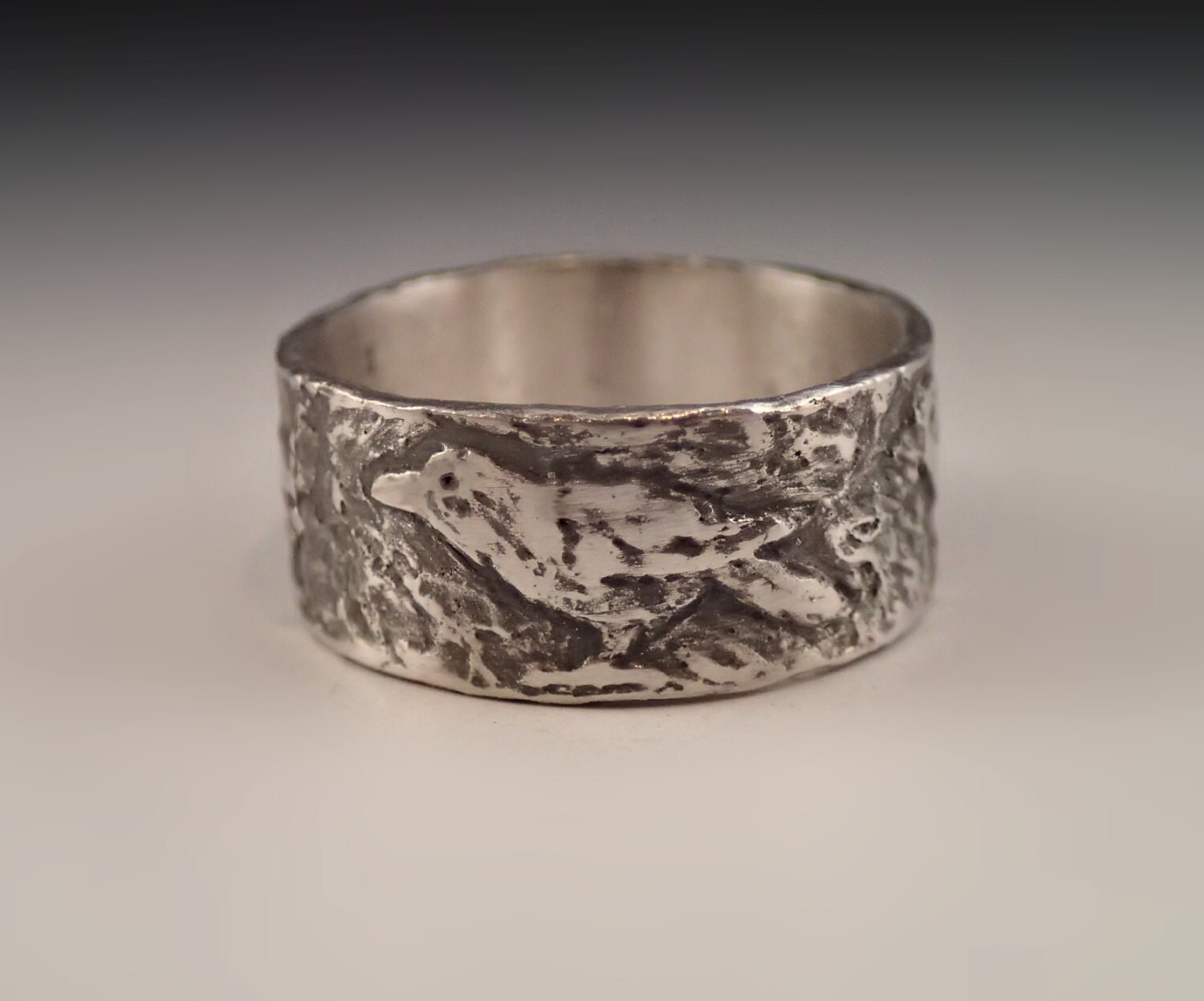 Bird Ring Raven Crow Rook Currawong Handmade Art - Etsy