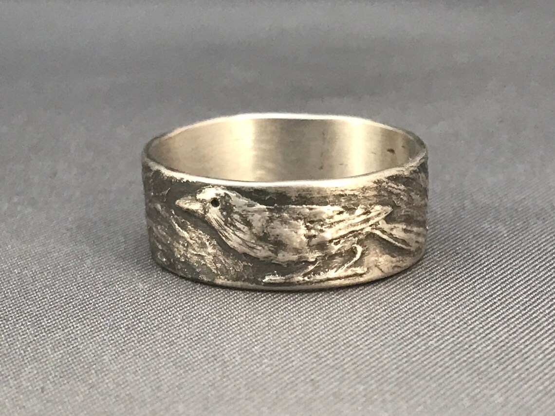 Bird Ring - Raven - Crow - Rook - Currawong - Handmade Art Jewelry - Etsy