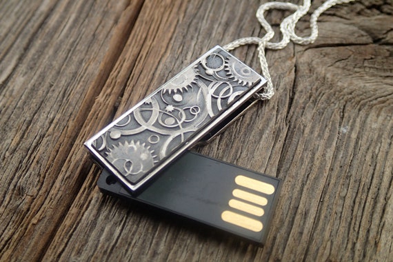 Steampunk USB Flash Drive Necklace | Etsy