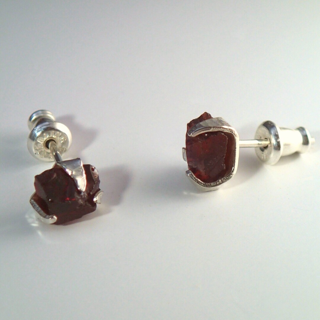 Adirondack Garnet Earrings - Natural Uncut Stones - Etsy