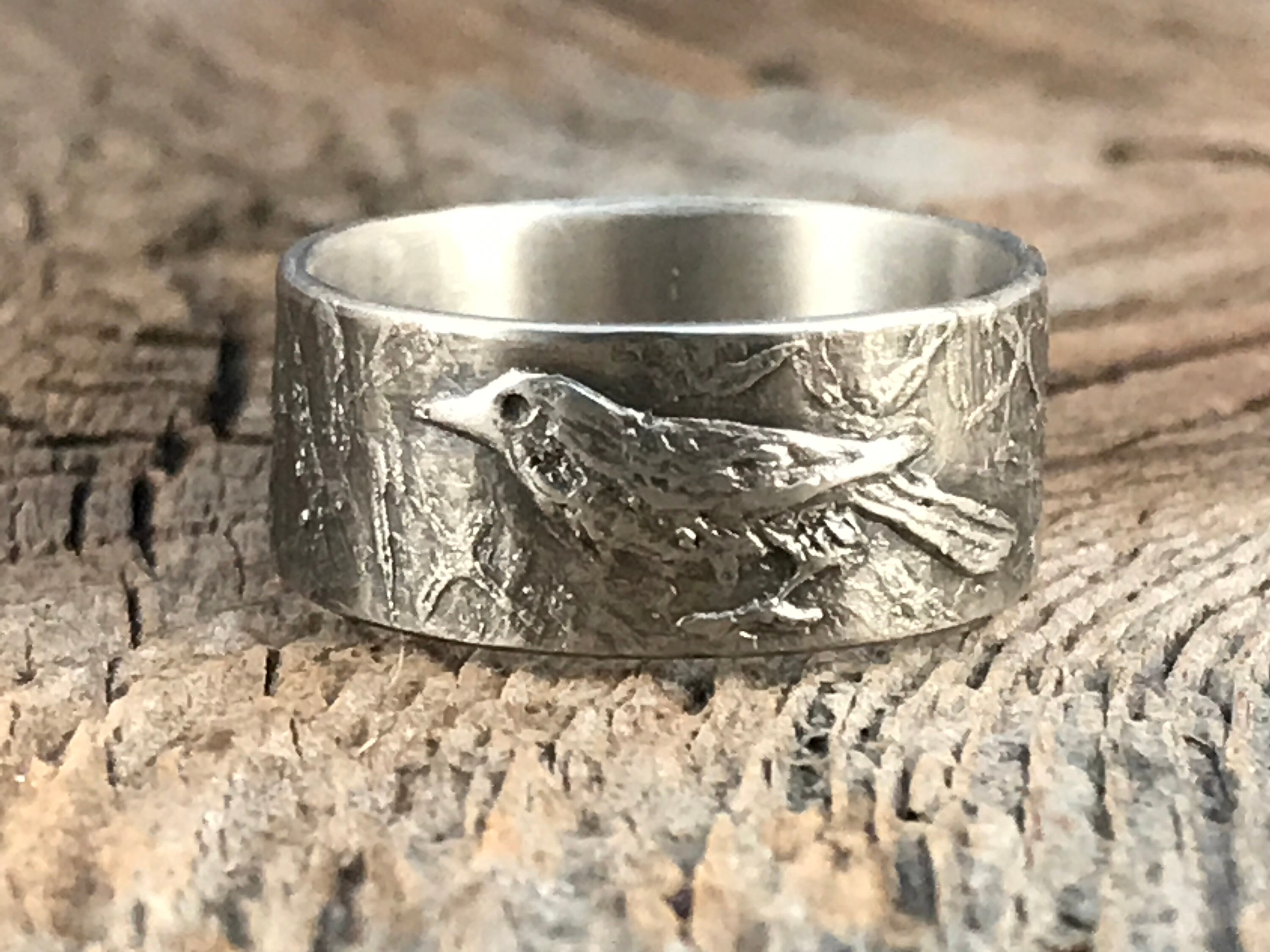 Bird Ring - Raven - Crow - Rook - Currawong - Handmade Art Jewelry - Etsy