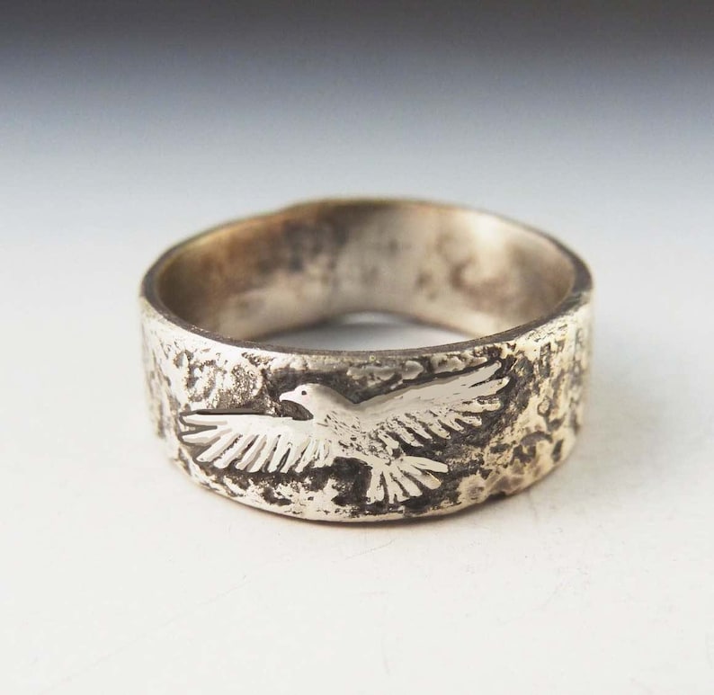 Silver Hawk Ring - Handmade Art Jewelry - Etsy