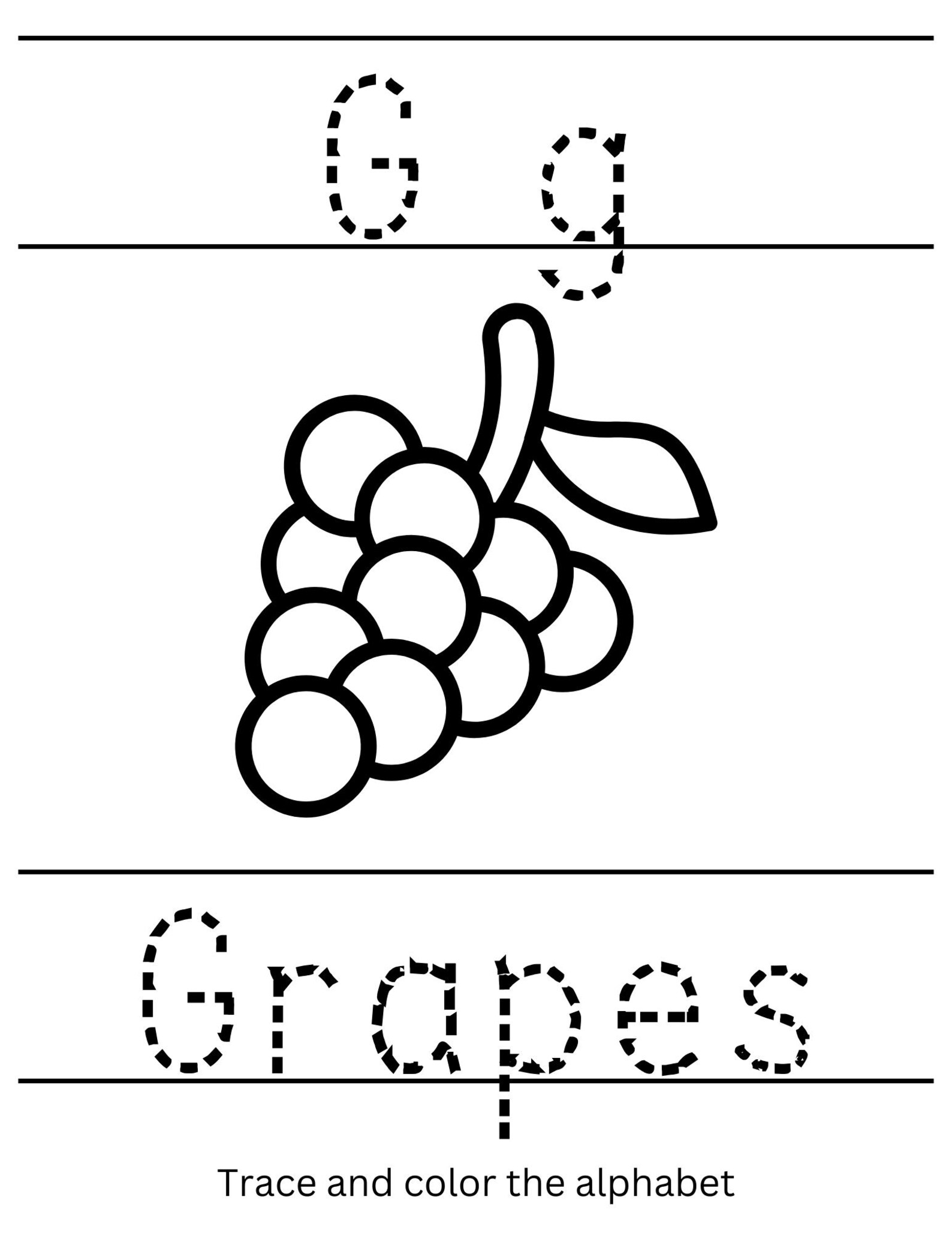 Printable Alphabet Tracing Coloring Pages, Coloring Pages for Kids ...