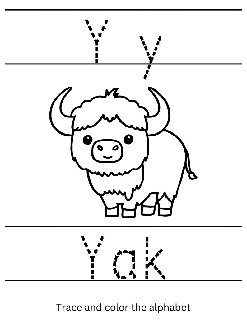 Printable Alphabet Tracing Coloring Pages, Coloring Pages for Kids ...