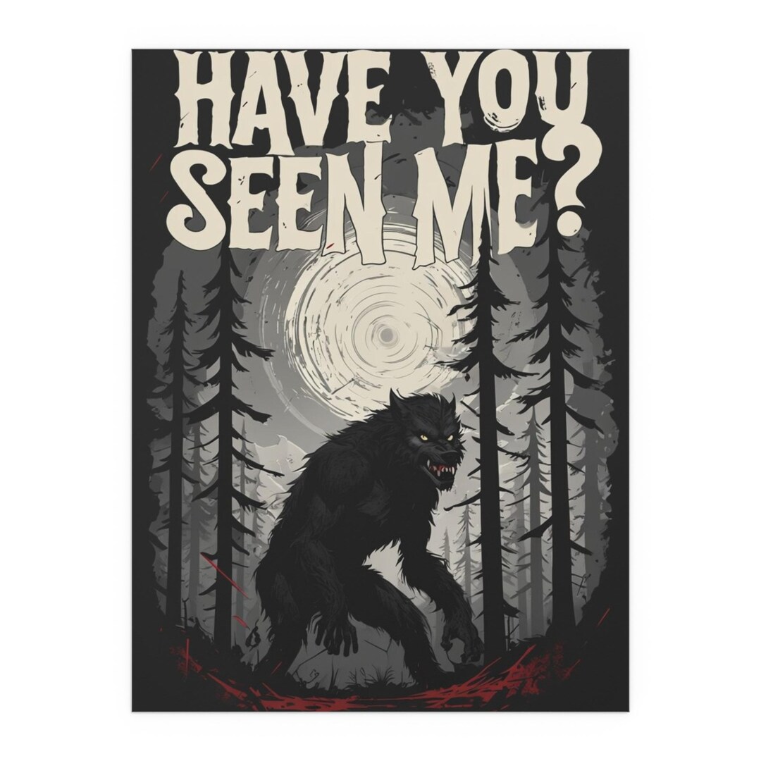 Mystical Werewolf Silk Poster, Wall Art, Bedroom Decor, Halloween Decor ...